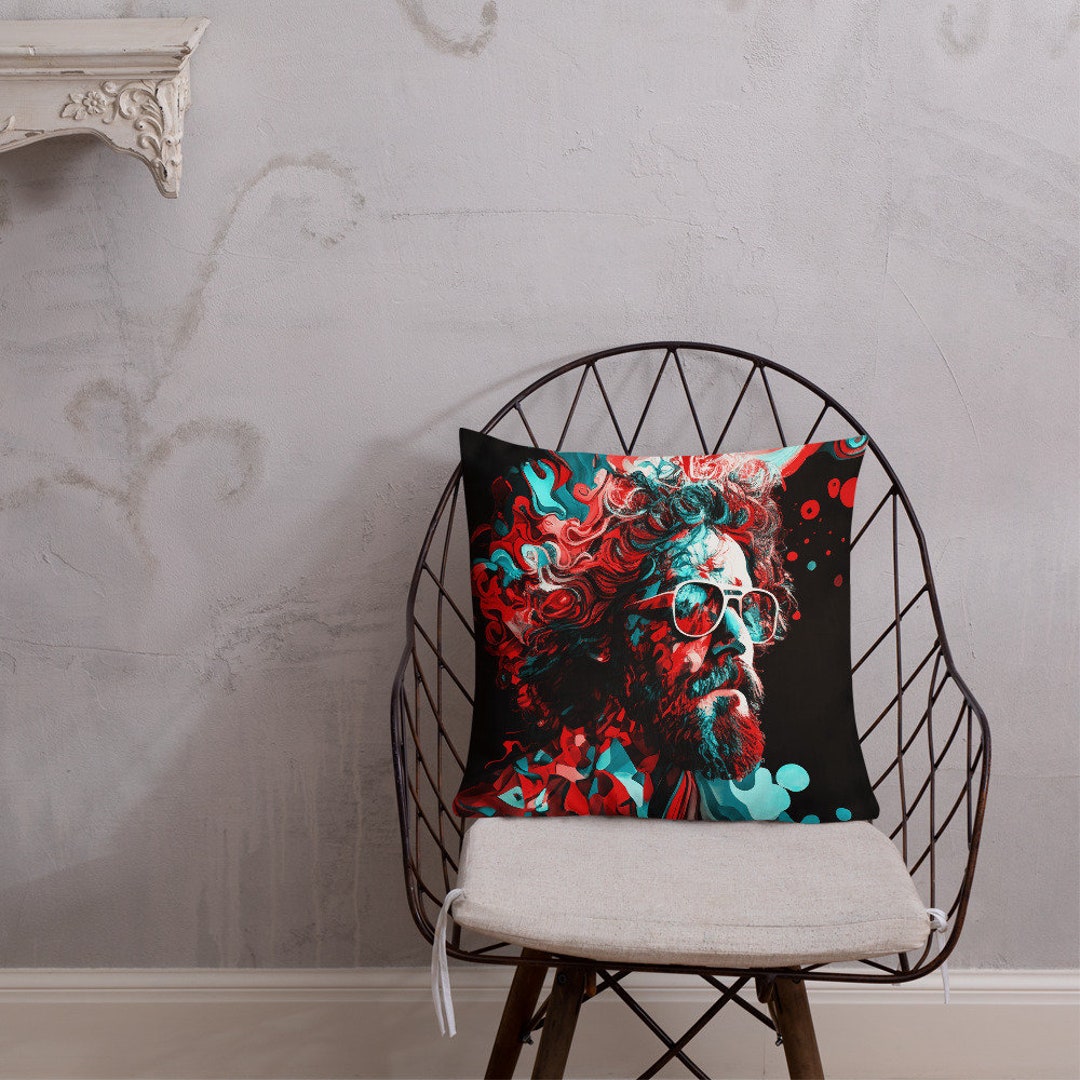 Stylistic Red and Blue Man Art, Premium Pillow, Wohnzimmer, Kissenliebe ...