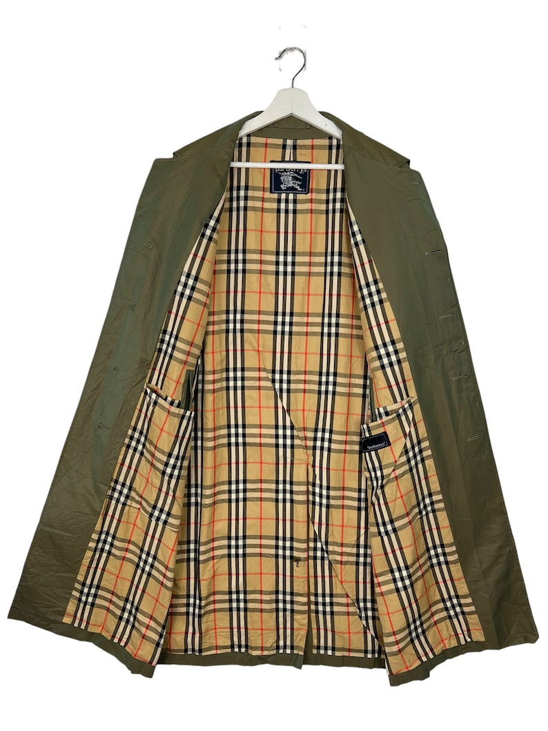 Vintage Burberry's Nova Check Lining Trench Coat - Etsy