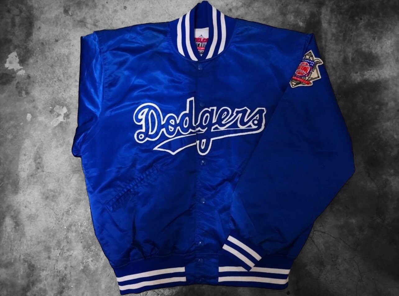 Vintage La Dodgers Mlb Starter Satin Bomber Stadium Jacket Made in Usa ...