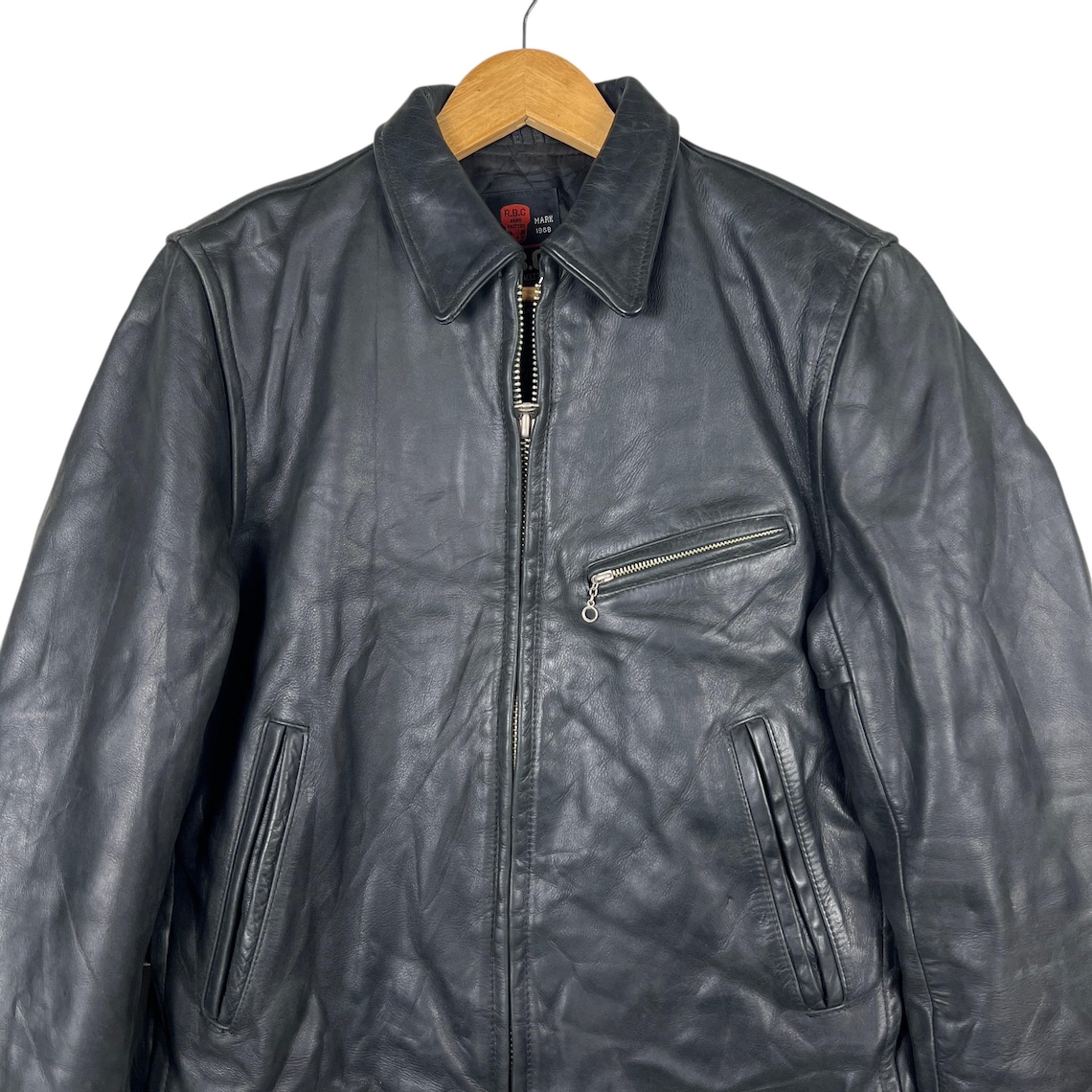 Rare Vintage RBC Legend Jacket Steerhide Real Leather Japanese Cafe ...