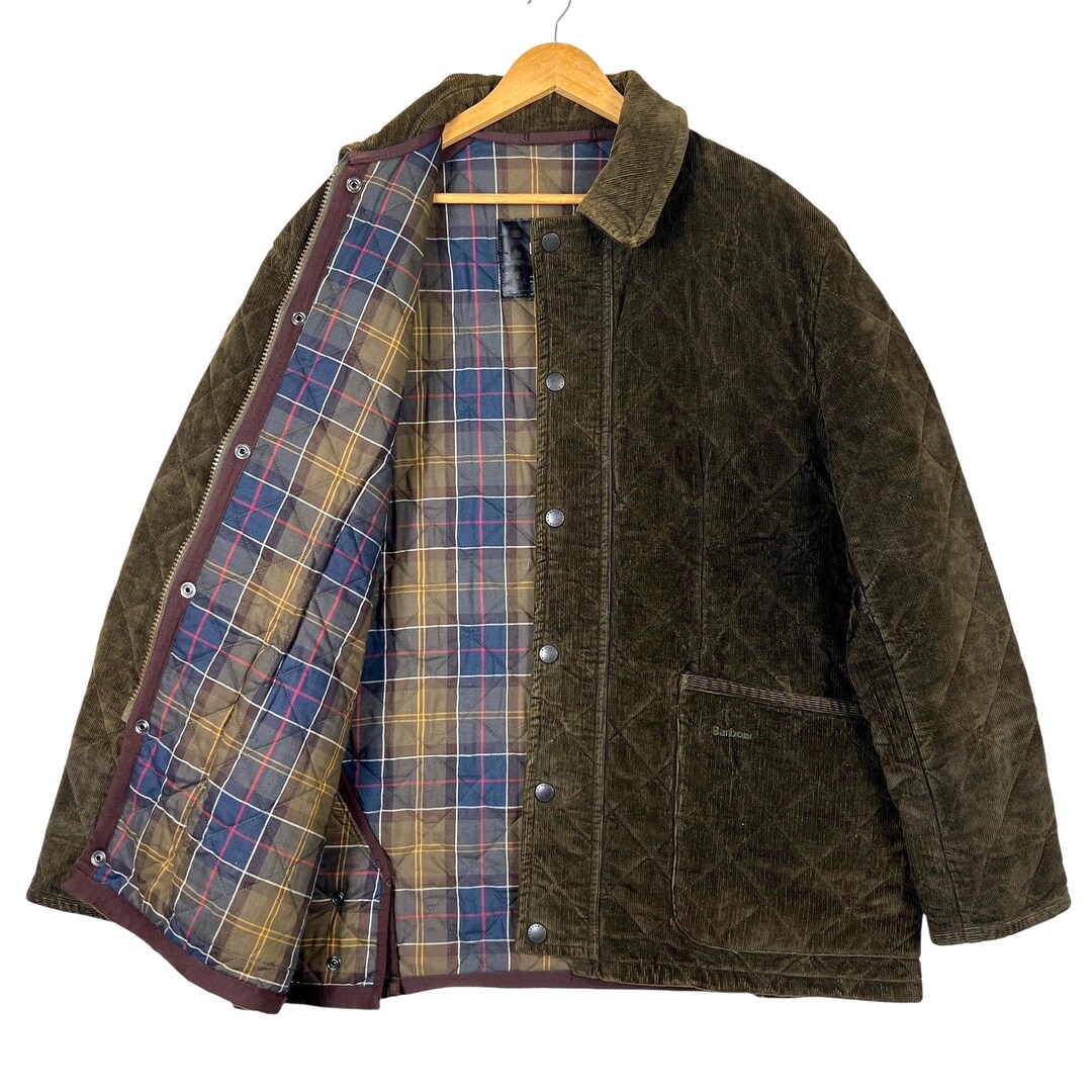 Vintage Barbour D86 Fine Cord Quilted Jacket Made in England / Size XL ...
