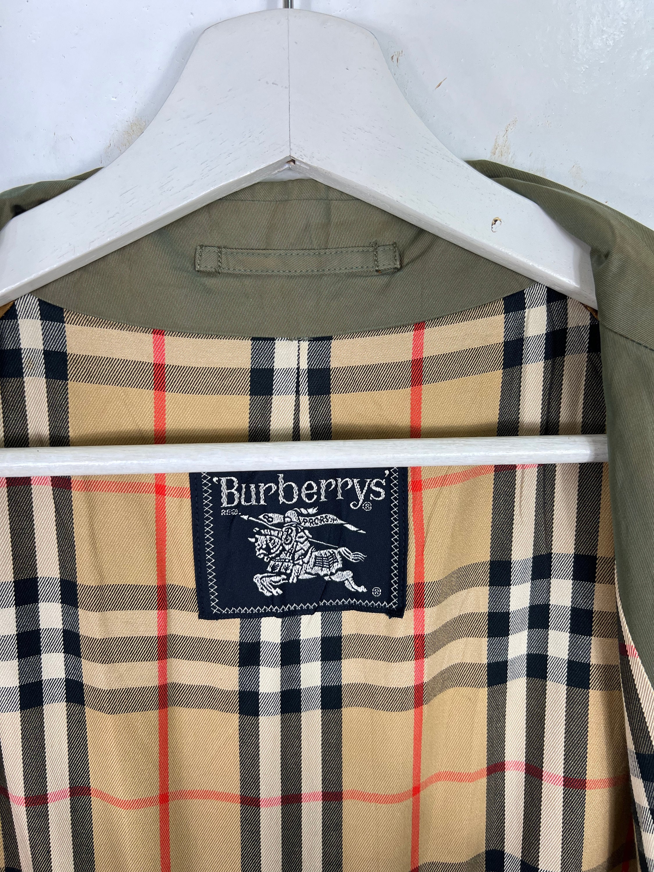 Vintage Burberry's Nova Check Lining Trench Coat - Etsy