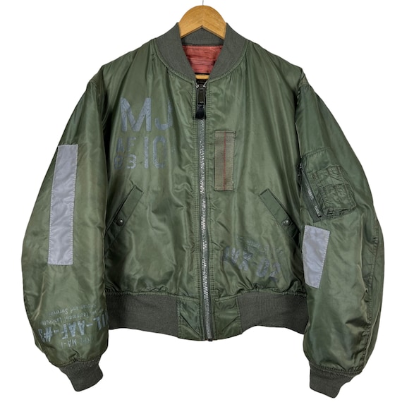 Rare Vintage Avirex Ma-1 Bomber Made In Usa size L - Gem
