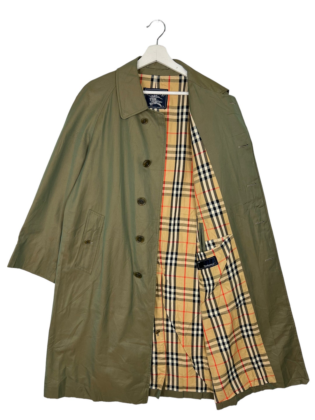 Vintage Burberry's Nova Check Lining Trench Coat - Etsy