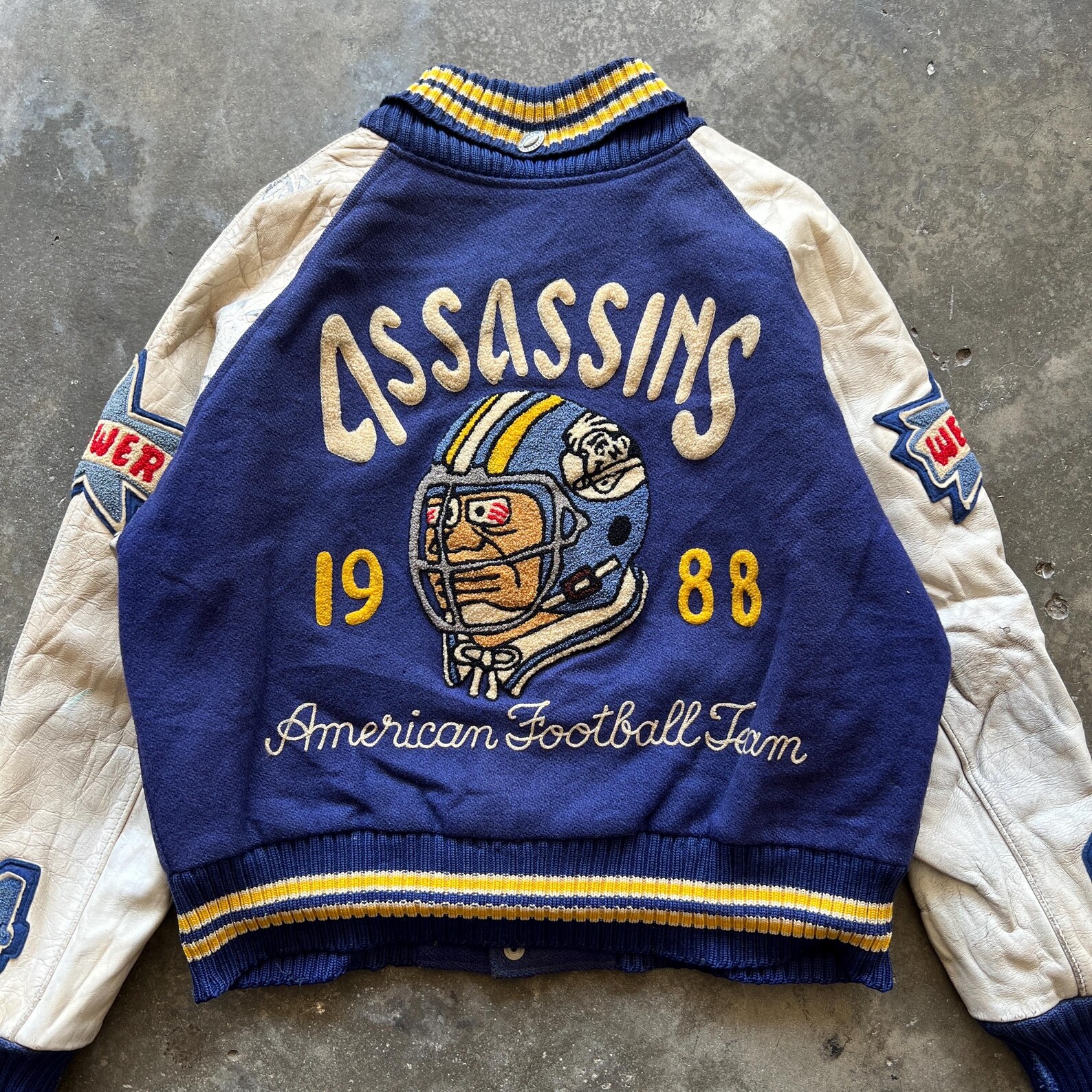 80s Vintage Varsity Stadium Bomber Jacket - Size 42 - Etsy