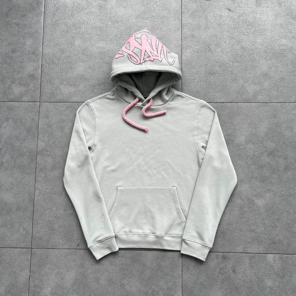 SYNAWORLD Syna Logo Tracksuit Grey-pink Set - Etsy
