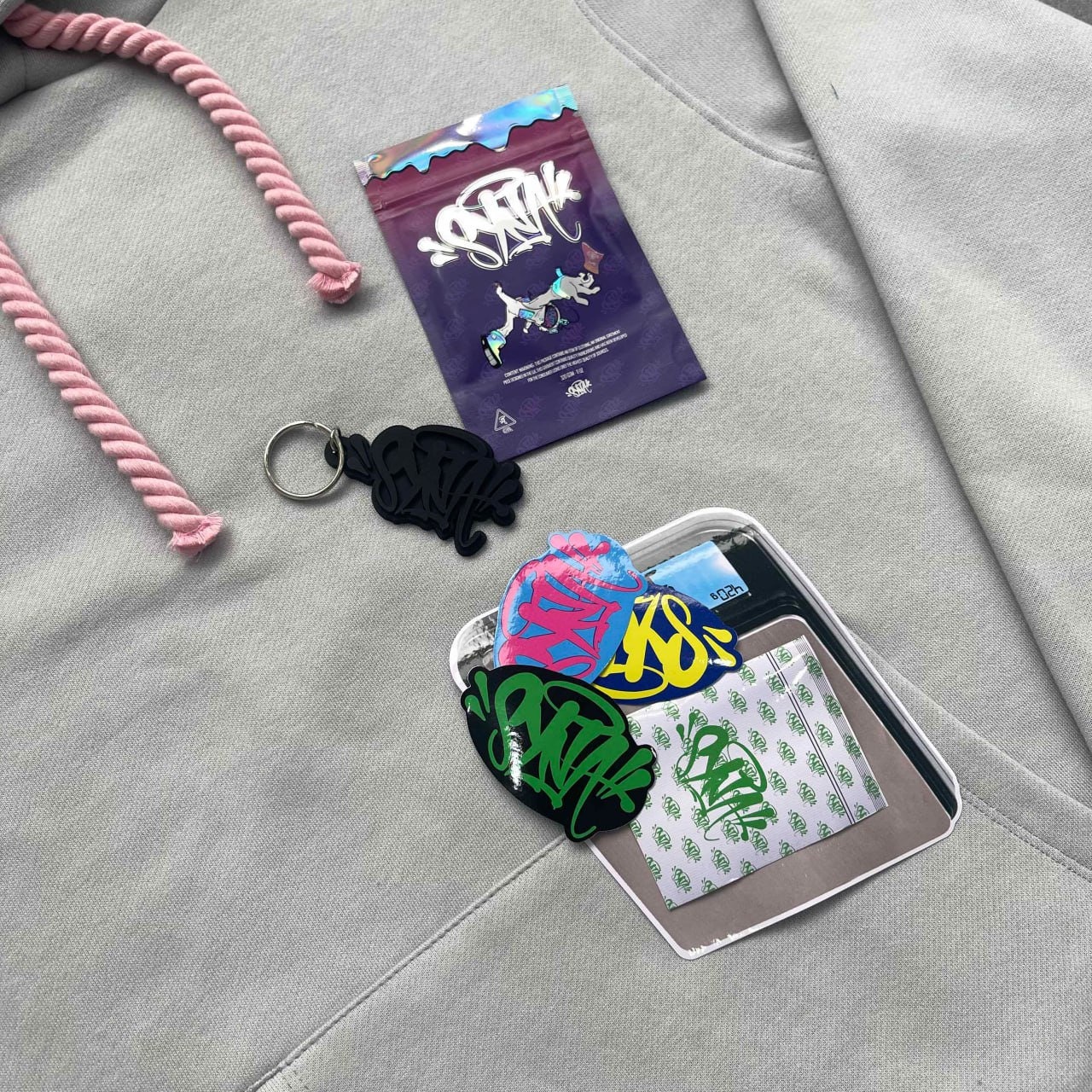 SYNAWORLD Syna Logo Tracksuit Grey-pink Set - Etsy