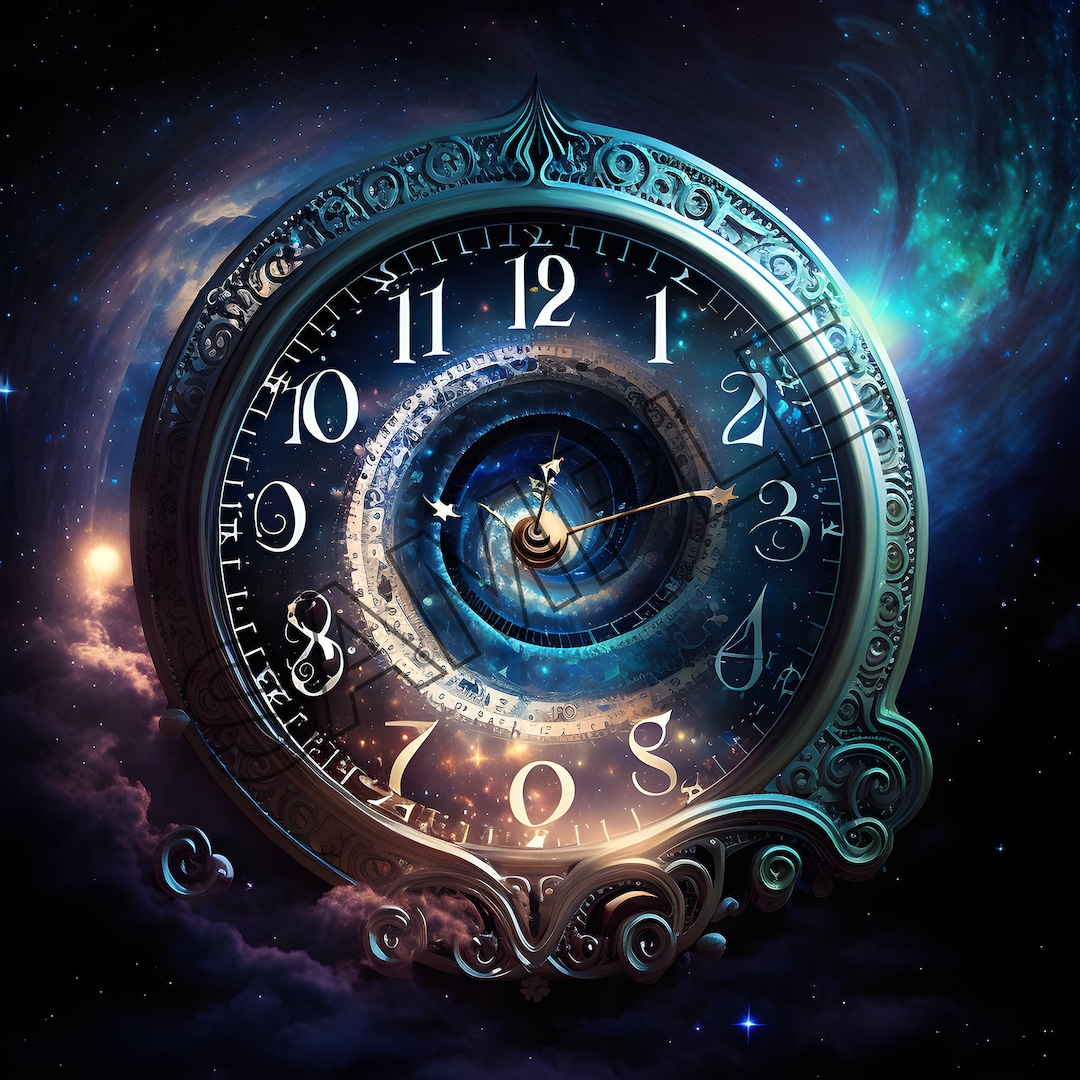 Digital Download Image Picture for Print Clock Time Universe Cosmic ...
