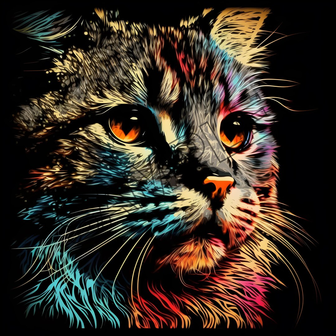 Popart Cute Cats Digital Print for Home Decor Parties - Etsy