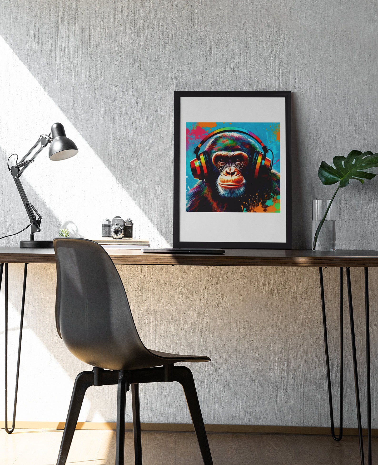 Digital Picture for Print Pop Art MONKEY Wearing Headphones. Download ...