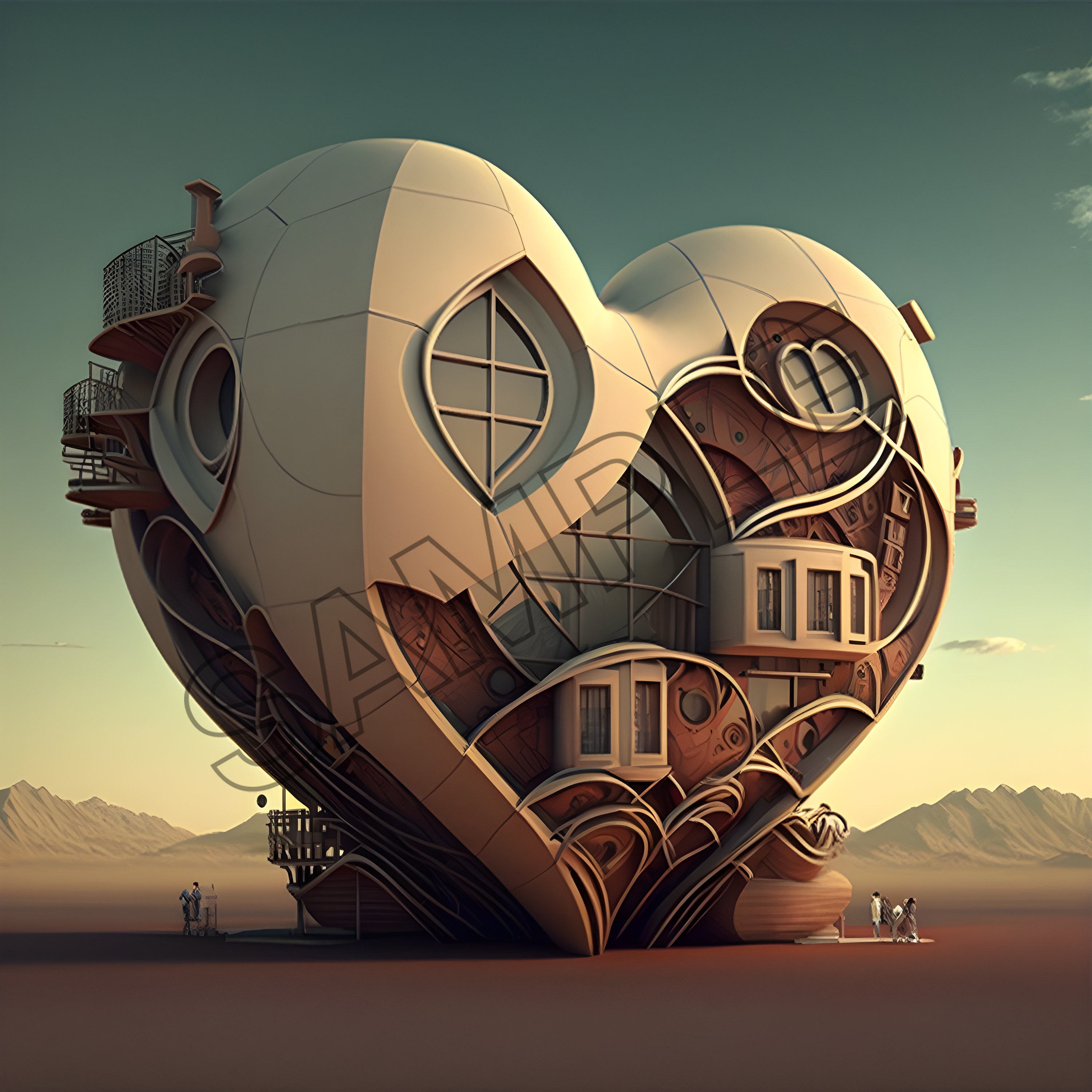 Digital Download Image Picture for Print Heart House Love Nest Home ...