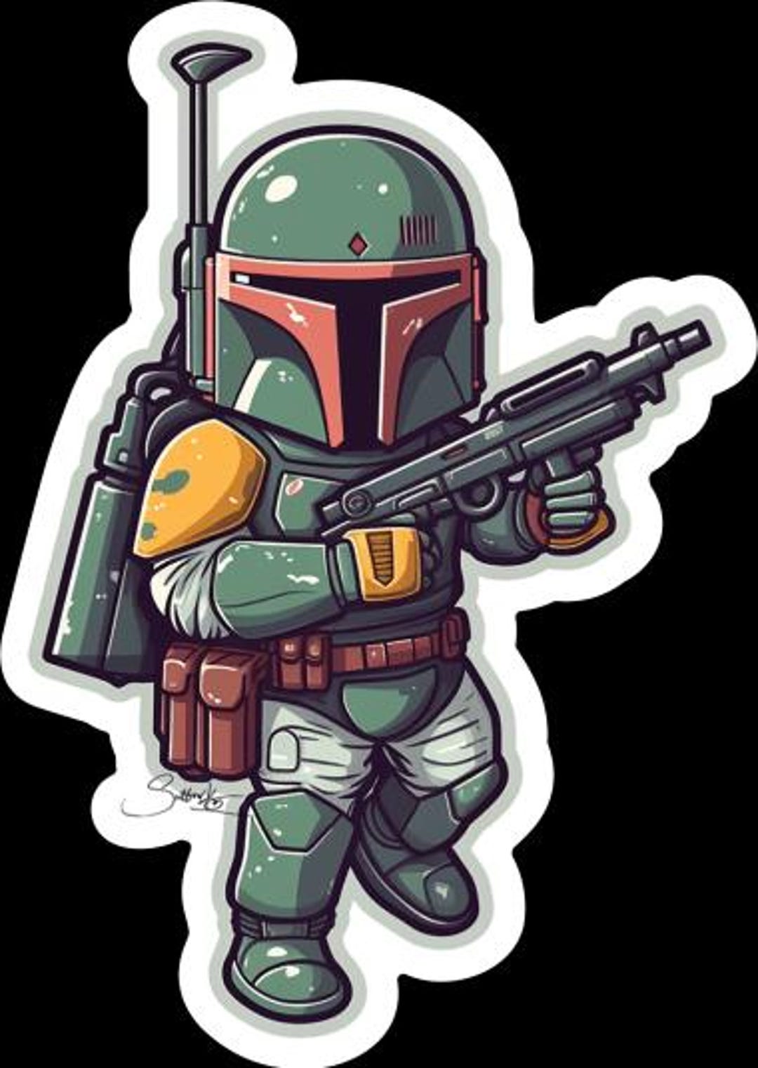Boba Fett: Galactic Bounty Hunter Sticker by Sutton Kane - Etsy