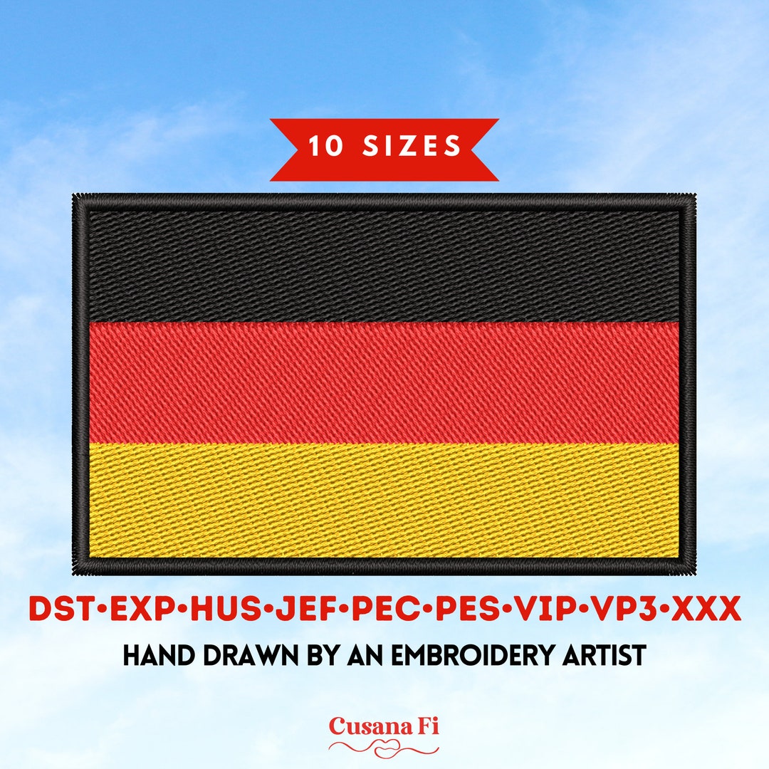 German Flag Machine Embroidery Design | 10 Sizes | Instant File ...