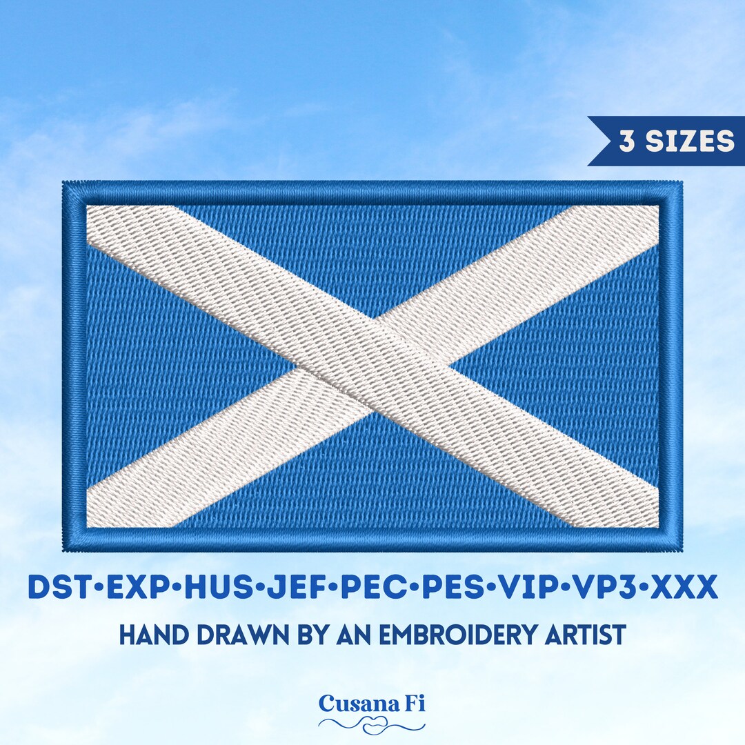 Scotland Flag Machine Embroidery Design | 3 Sizes Instant File Download ...