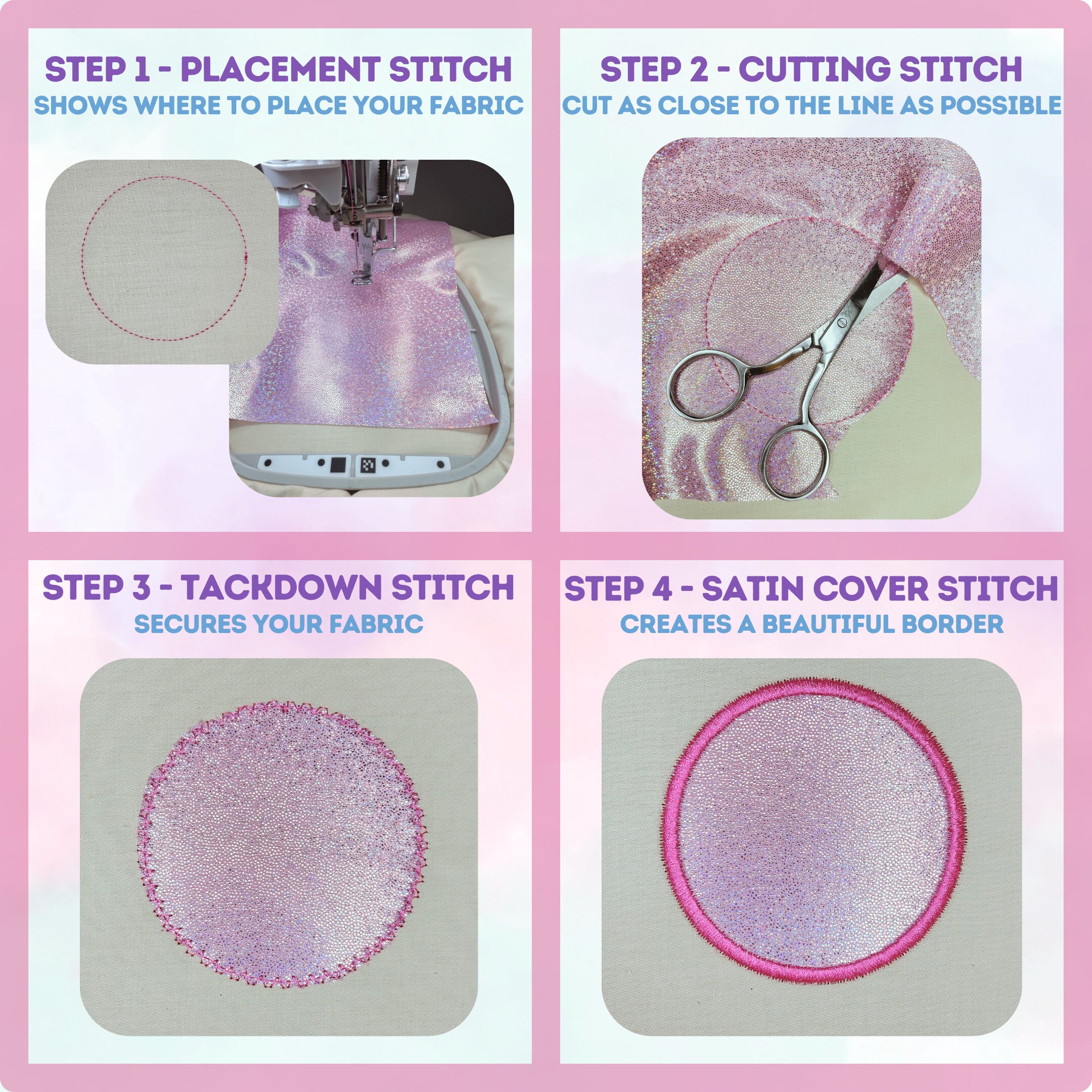 6 Basic Shapes Applique Badge Patch Bundle | Machine Embroidery Designs ...