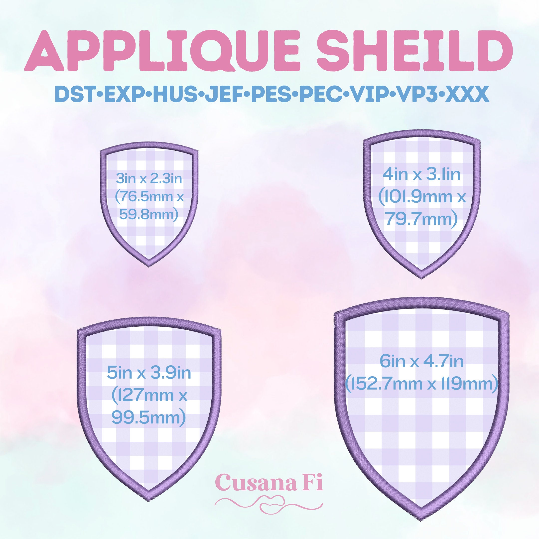 6 Basic Shapes Applique Badge Patch Bundle | Machine Embroidery Designs ...