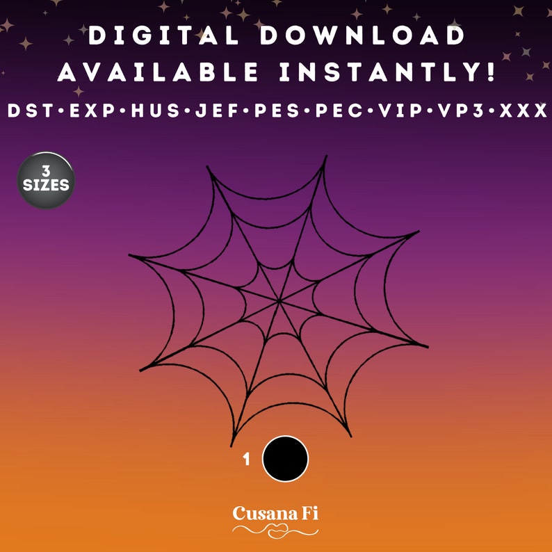 Halloween Spider Web Machine Embroidery Design - 3 Sizes - Etsy