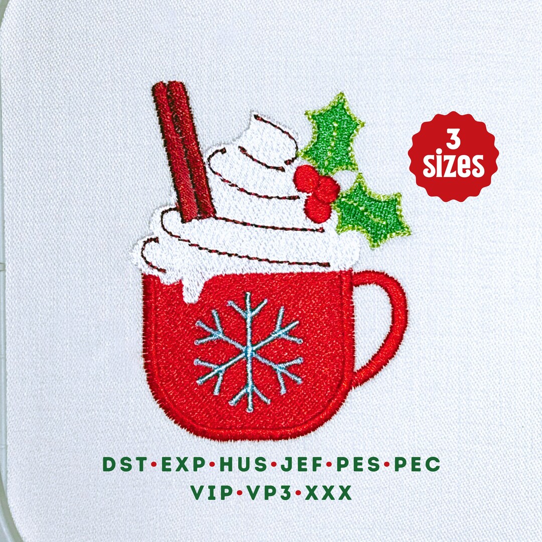 Christmas Holly Berry Cinnamon Hot Cocoa With Whipped Cream Machine ...