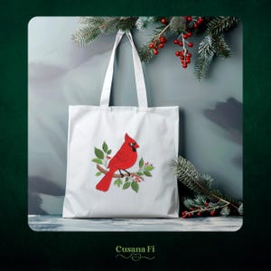 Red Cardinal Bird Machine Embroidery Design: Christmas Songbird (5 ...