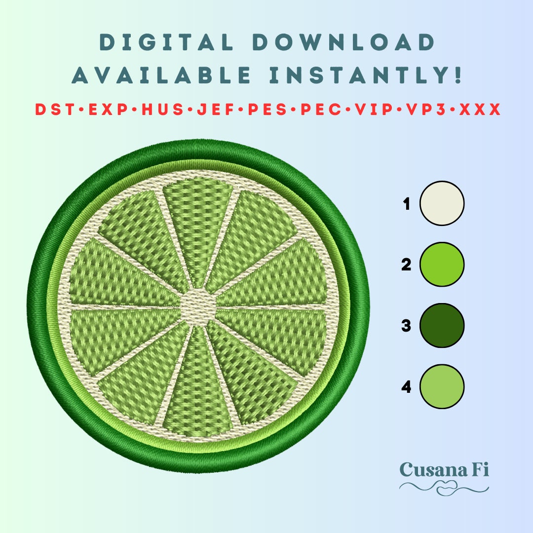 Lime Machine Embroidery Design 3 Sizes Instant Download - Etsy