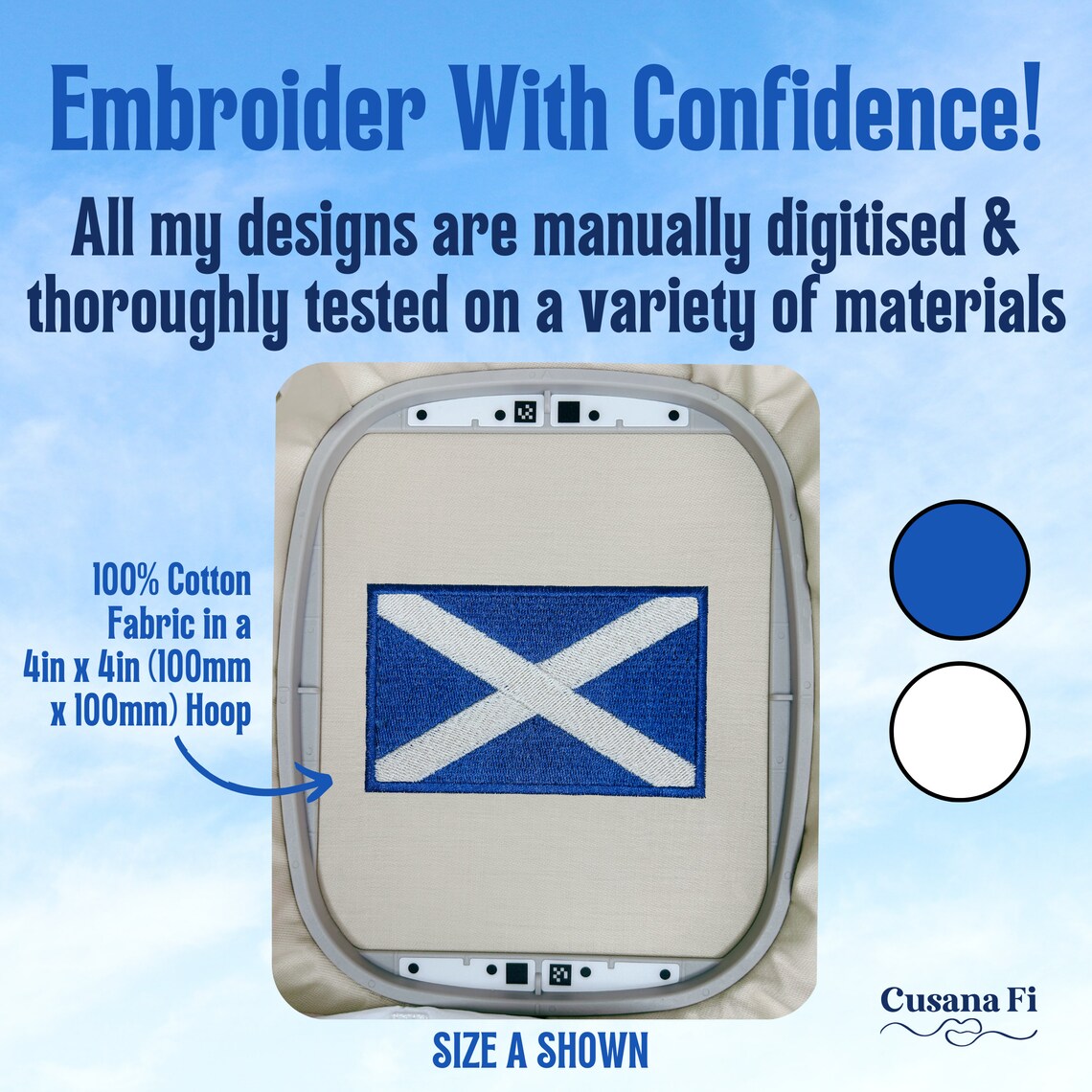 Scotland Flag Machine Embroidery Design | 3 Sizes Instant File Download ...