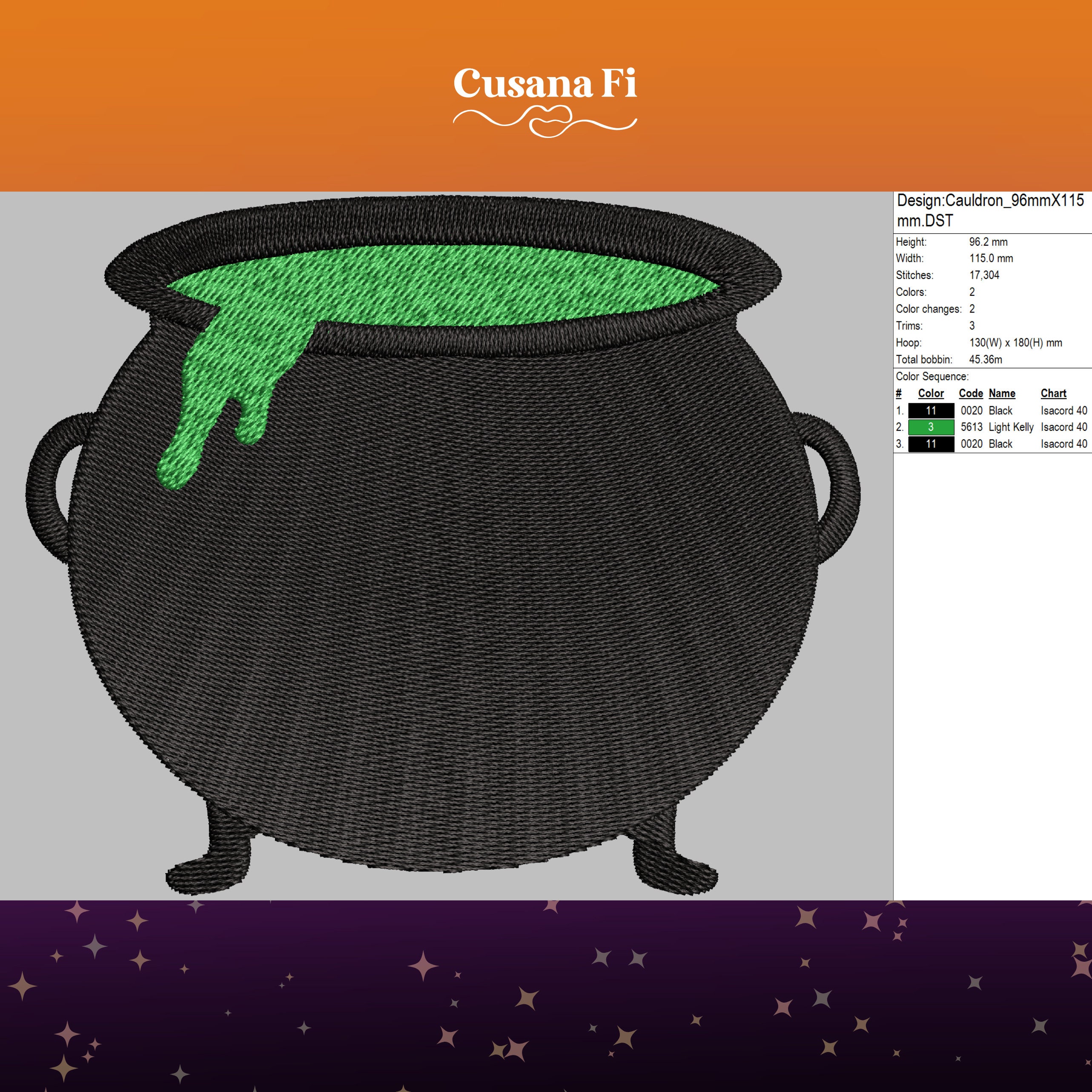 Spooky Halloween Witches Cauldron Machine Embroidery File 3 Sizes - Etsy