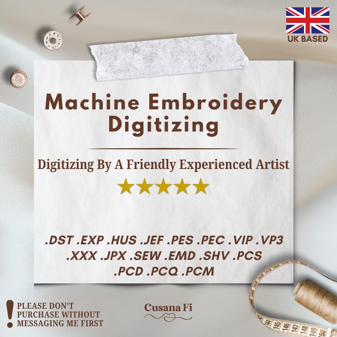 Custom Machine Embroidery Files | Digitizing Service | Fast & Friendly | Made to Order | Dst Exp ...