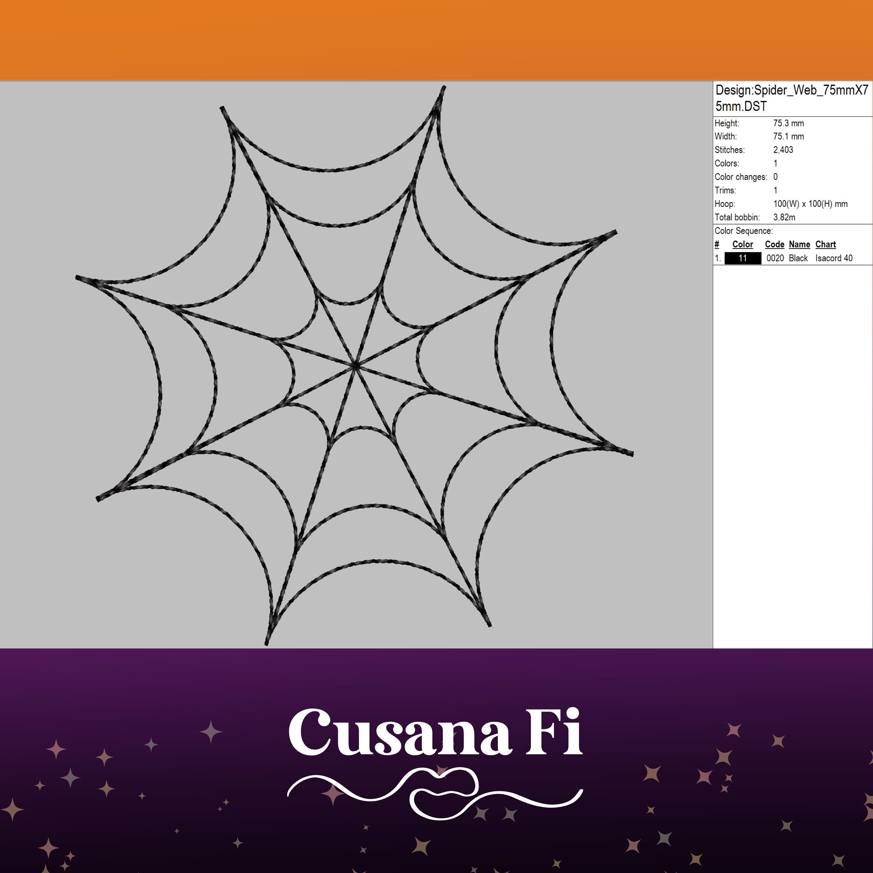 Halloween Spider Web Machine Embroidery Design - 3 Sizes - Etsy
