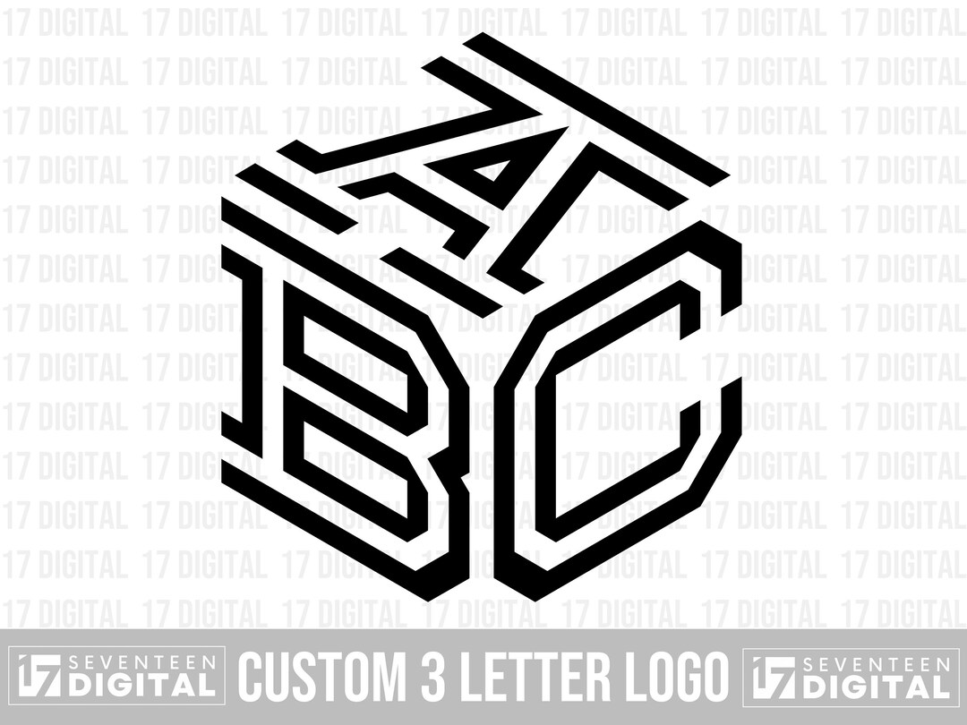 Custom 3 Letter Logo PNG SVG - Etsy