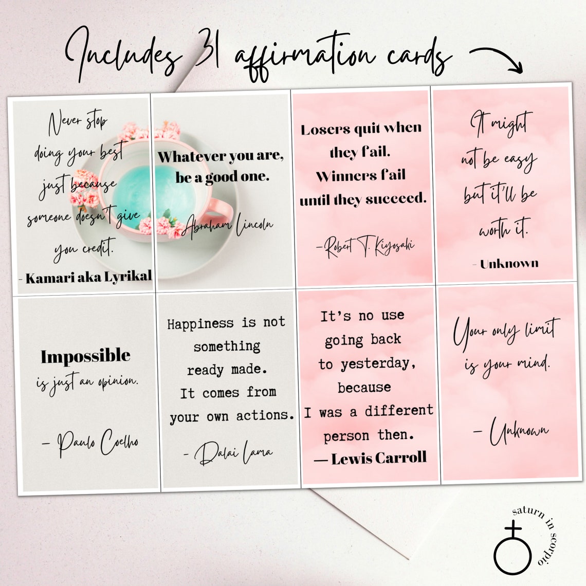 Printable Affirmation Cards for Success Flash Card Deck for Motivation ...