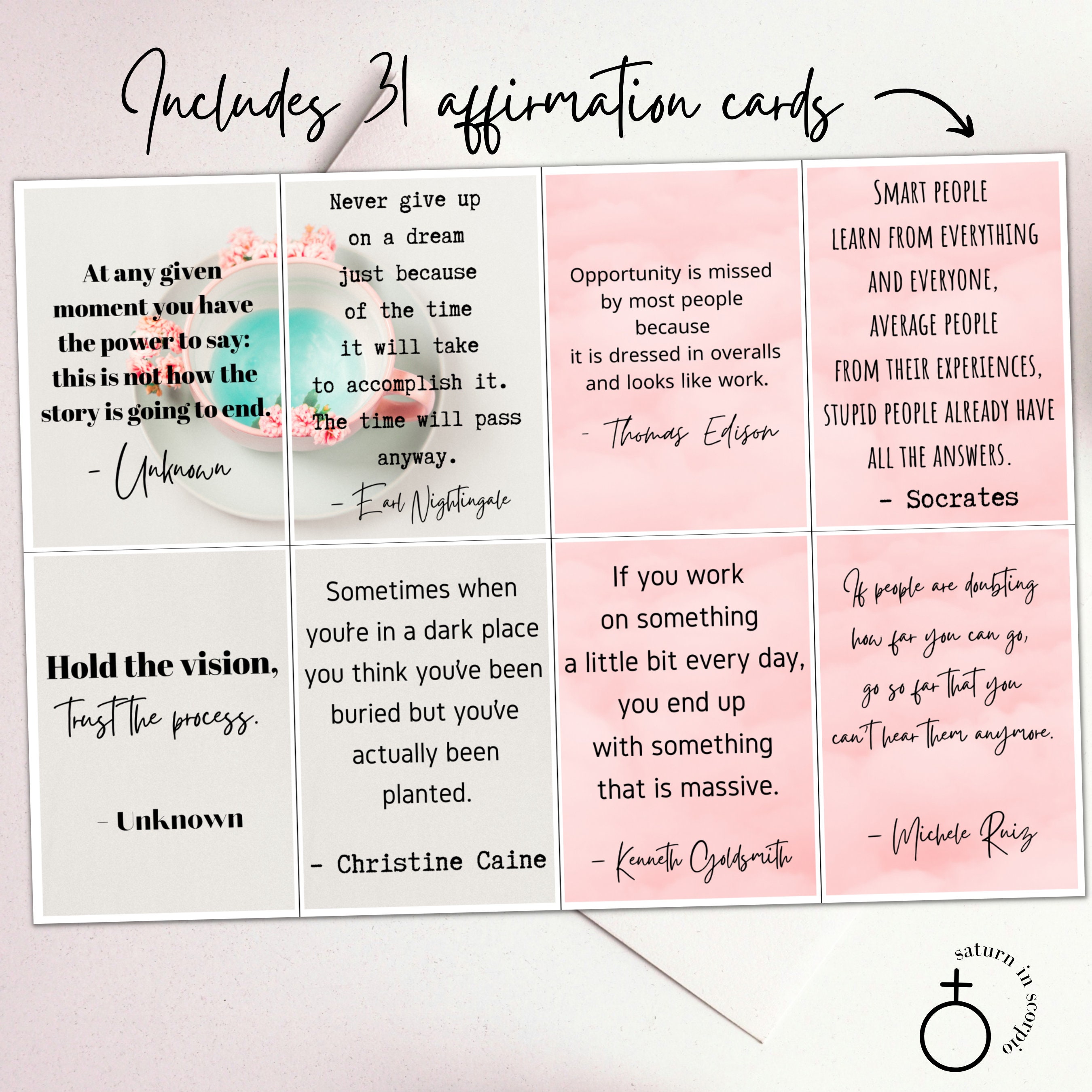 Printable Affirmation Cards for Success Flash Card Deck for Motivation ...