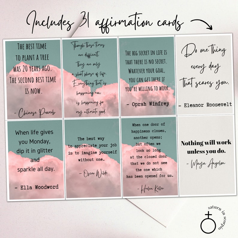 Printable Affirmation Cards for Success Flash Card Deck for Motivation ...