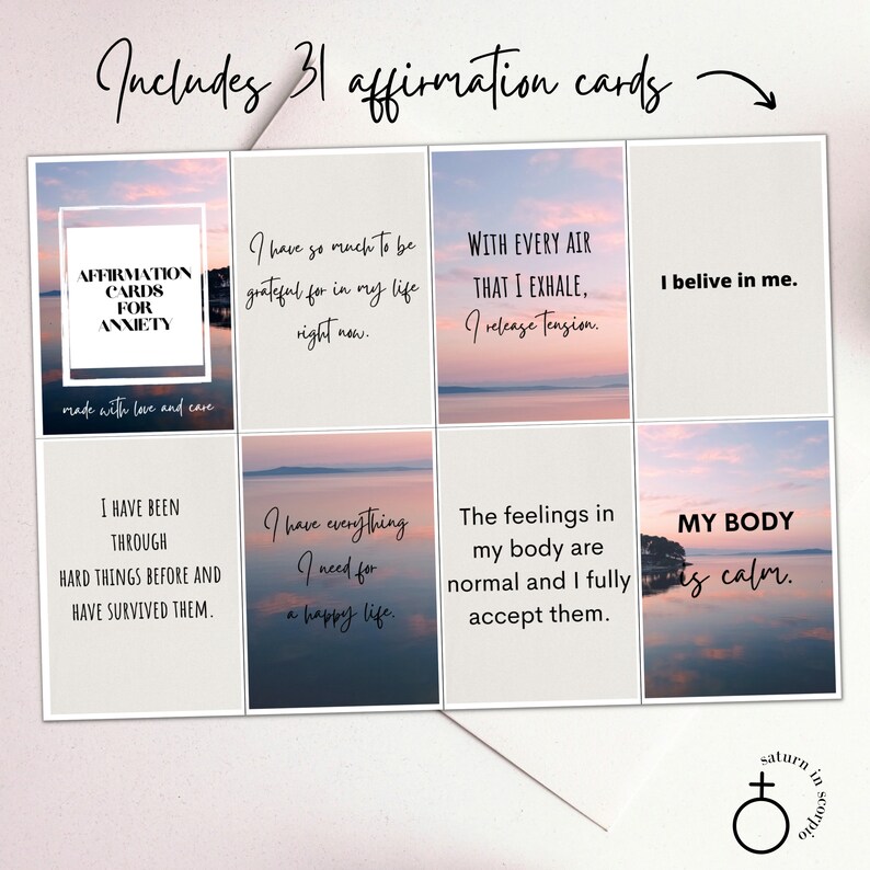 Printable Affirmation Cards for Anxiety Relief Affirmation - Etsy