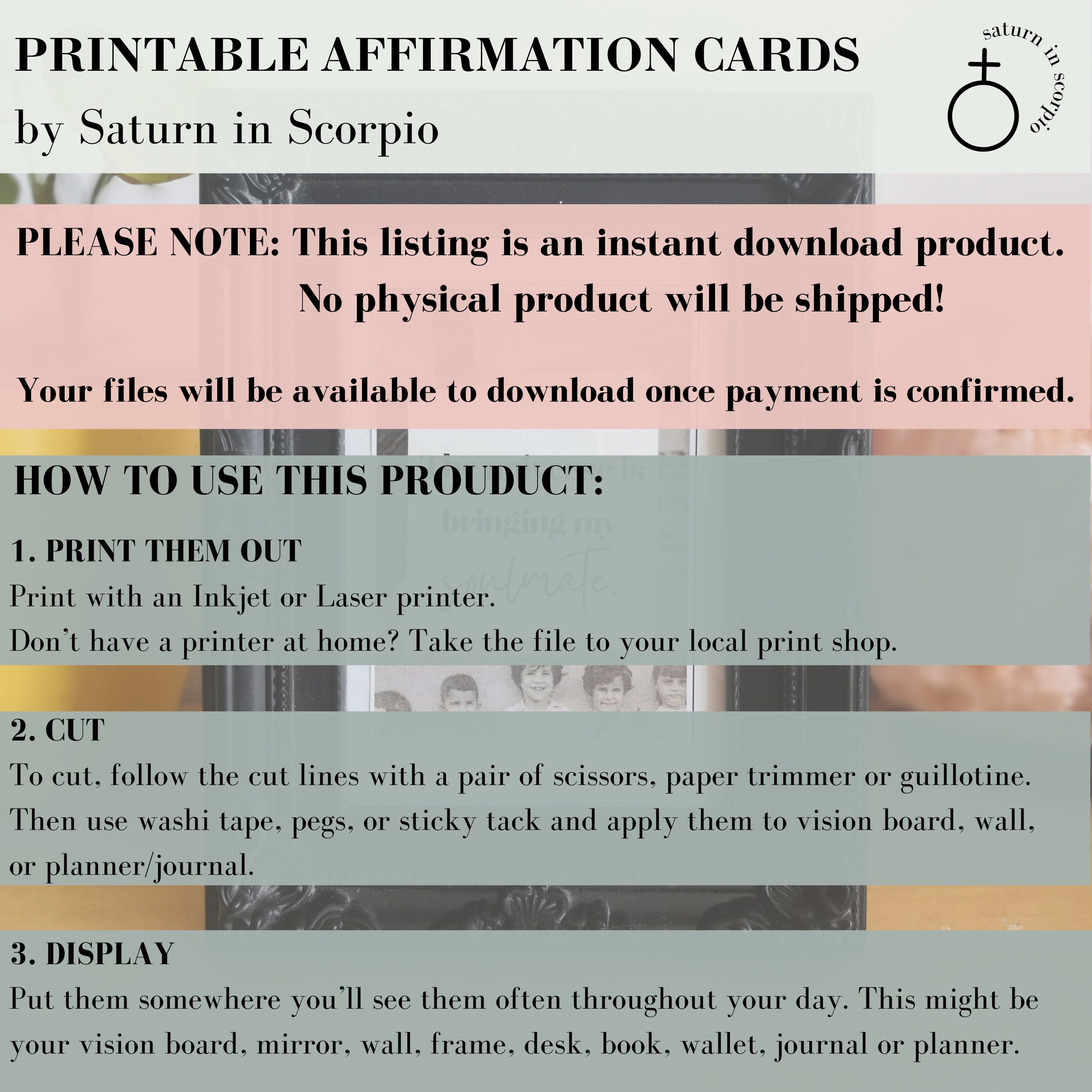 Printable Affirmation Cards for Success Flash Card Deck for Motivation ...