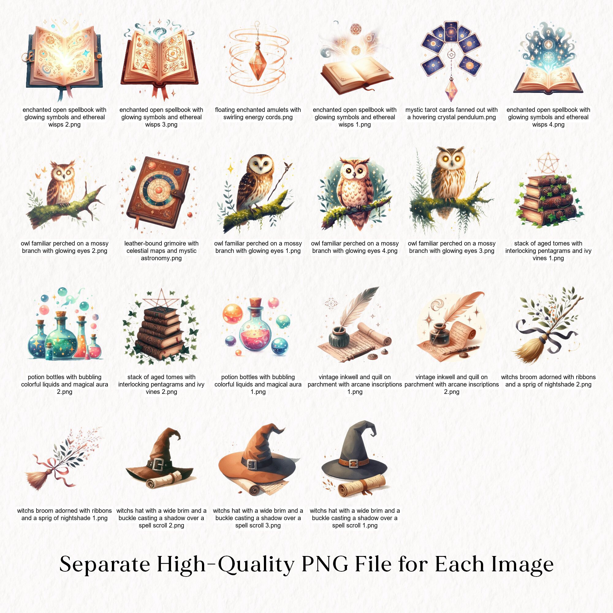 Wizard Clipart Bundle Witchcraft PNG, Magic Clip Art, Mystical Clipart ...