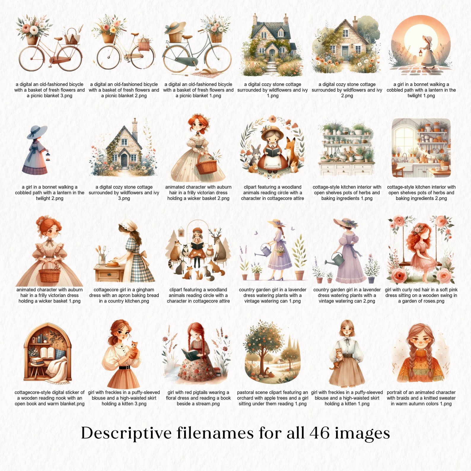 Anne of Green Gables Clipart Bundle Cottagecore Digital Stickers ...