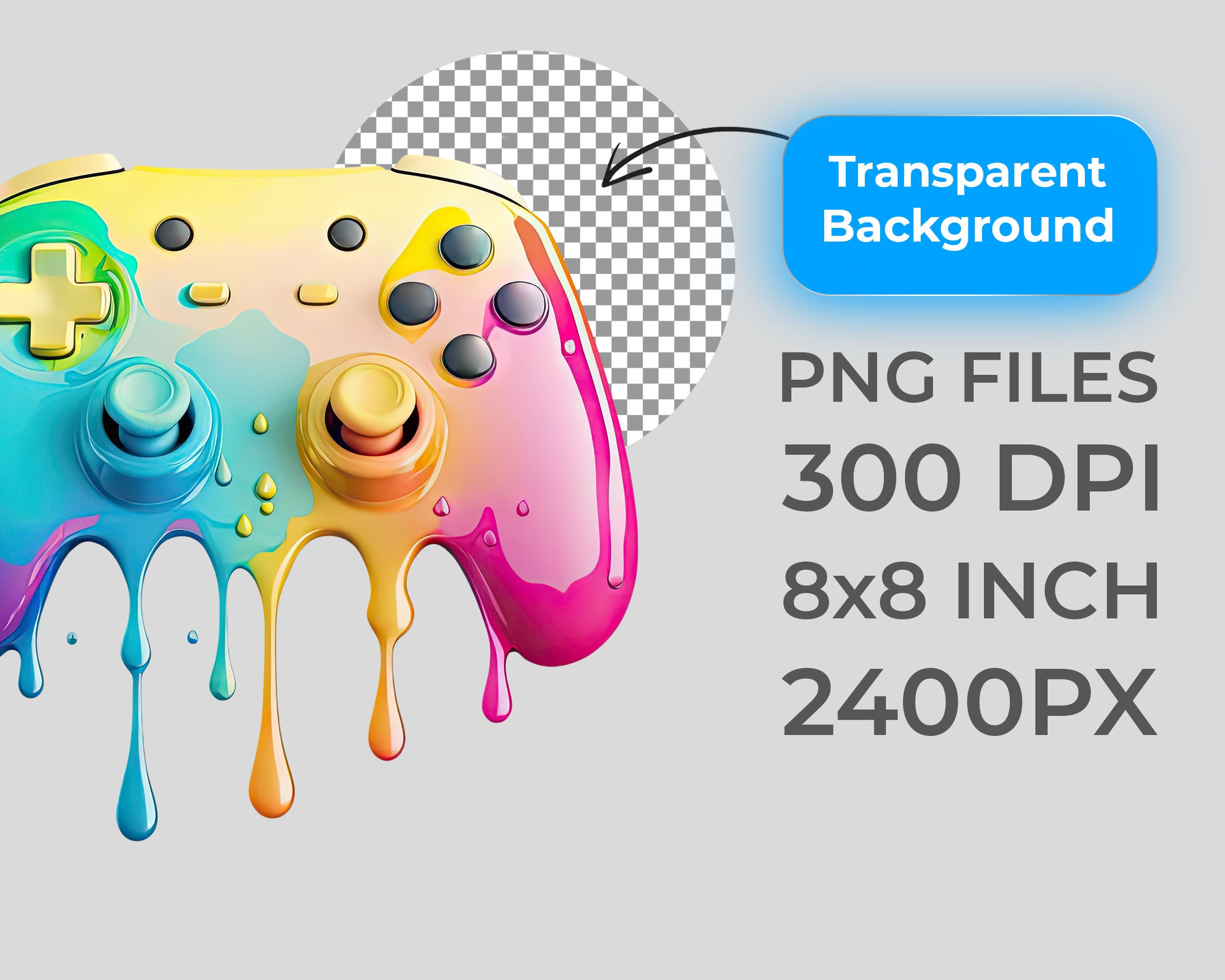 Melting Gaming Controller Clipart Bundle PNG 10 High Quality Pngs ...