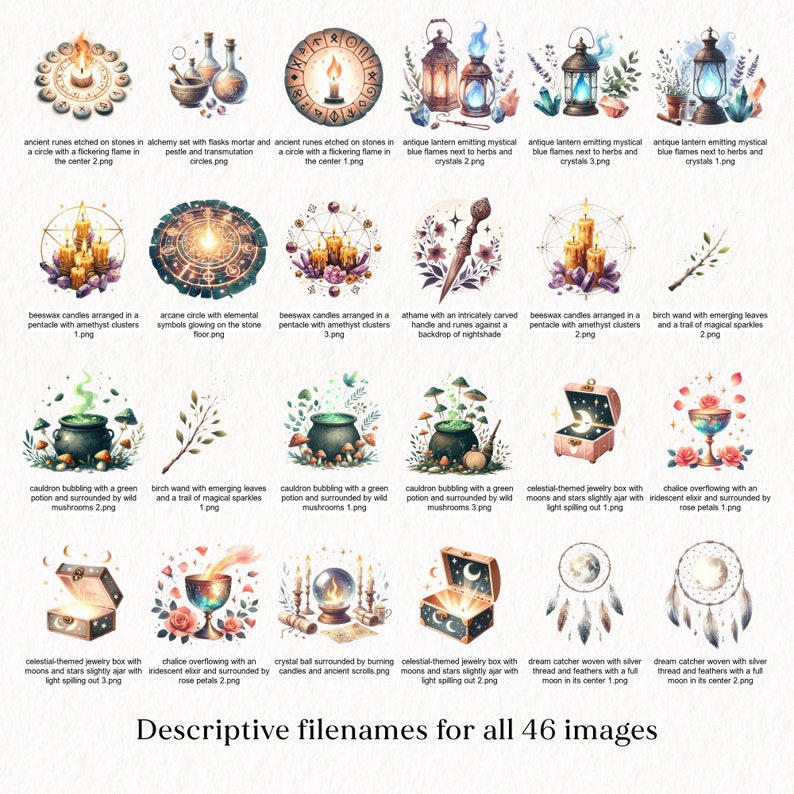 Wizard Clipart Bundle Witchcraft PNG, Magic Clip Art, Mystical Clipart ...