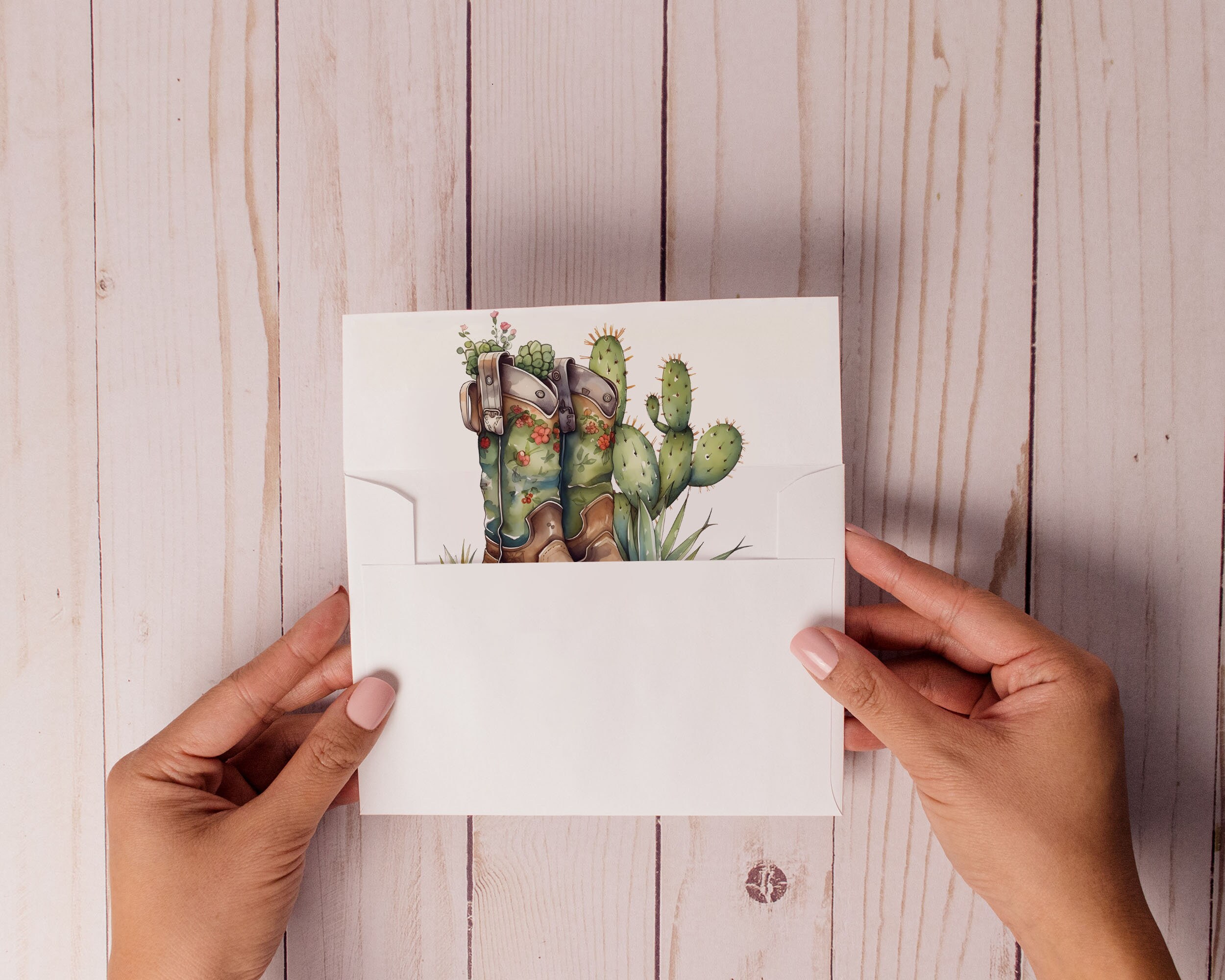 Cute Cactus Boots Clipart Bundle PNG Suitable for - Etsy