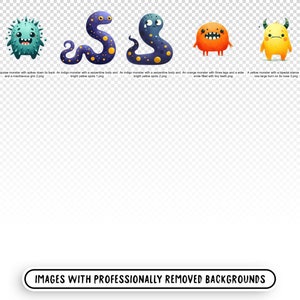 Cute Monsters Watercolor Clipart Bundle - 35 PNG Transparent Images ...