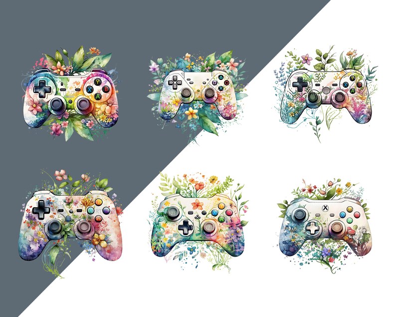 Gaming Controller Flower PNG Clipart Bundle 10 High Quality Pngs ...