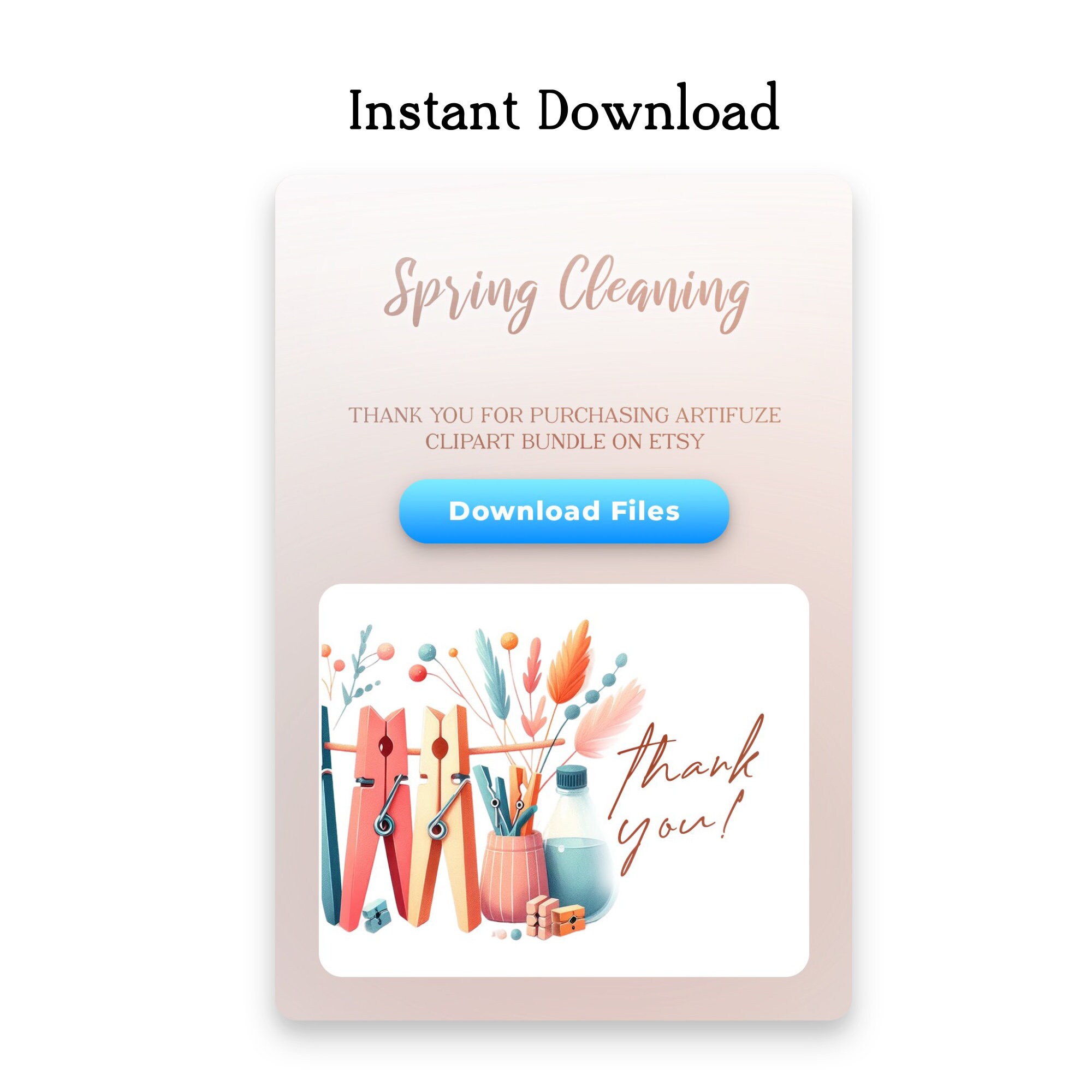 Spring Cleaning Watercolor Clipart Bundle 34 Transparent PNG Images ...