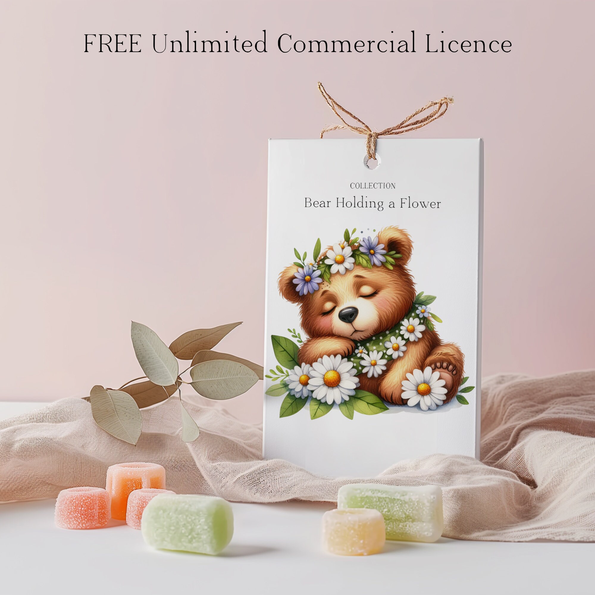 Bear Flower Watercolor Clipart 30 PNG Bundle, Floral Bears Digital Art ...