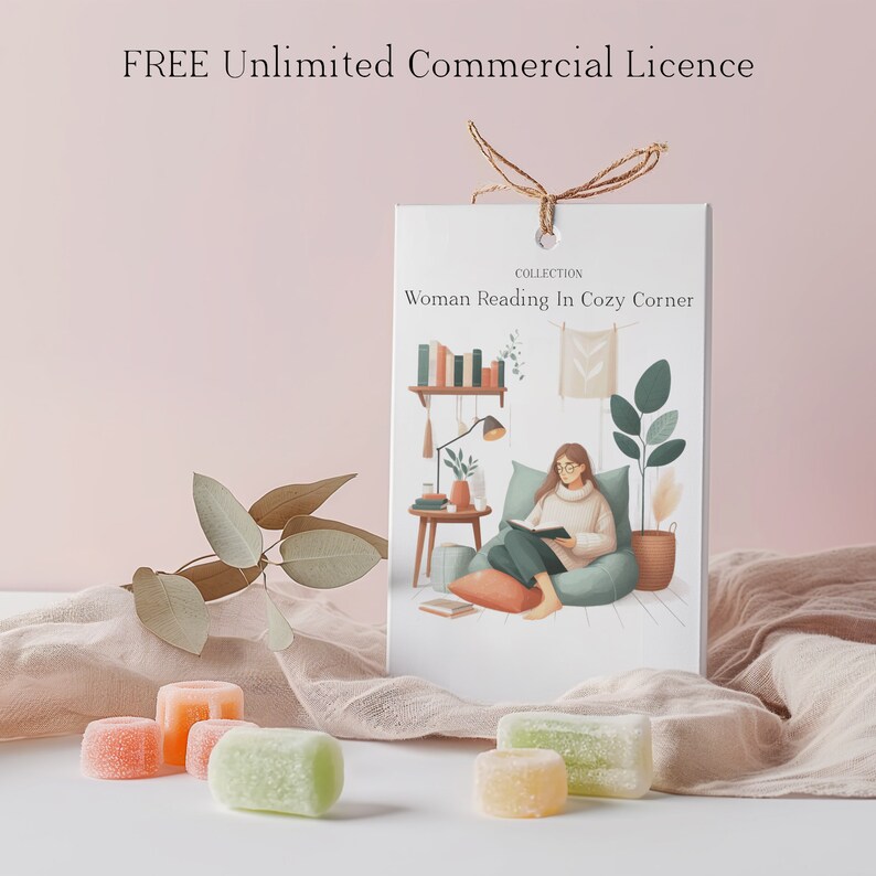 Cozy Reading Corner Watercolor Clipart 50 Transparent PNG Woman Reading ...