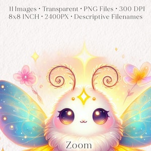 Kawaii Baby Moth Watercolor Clipart Bundle - Wiccan Witchcraft PNG ...