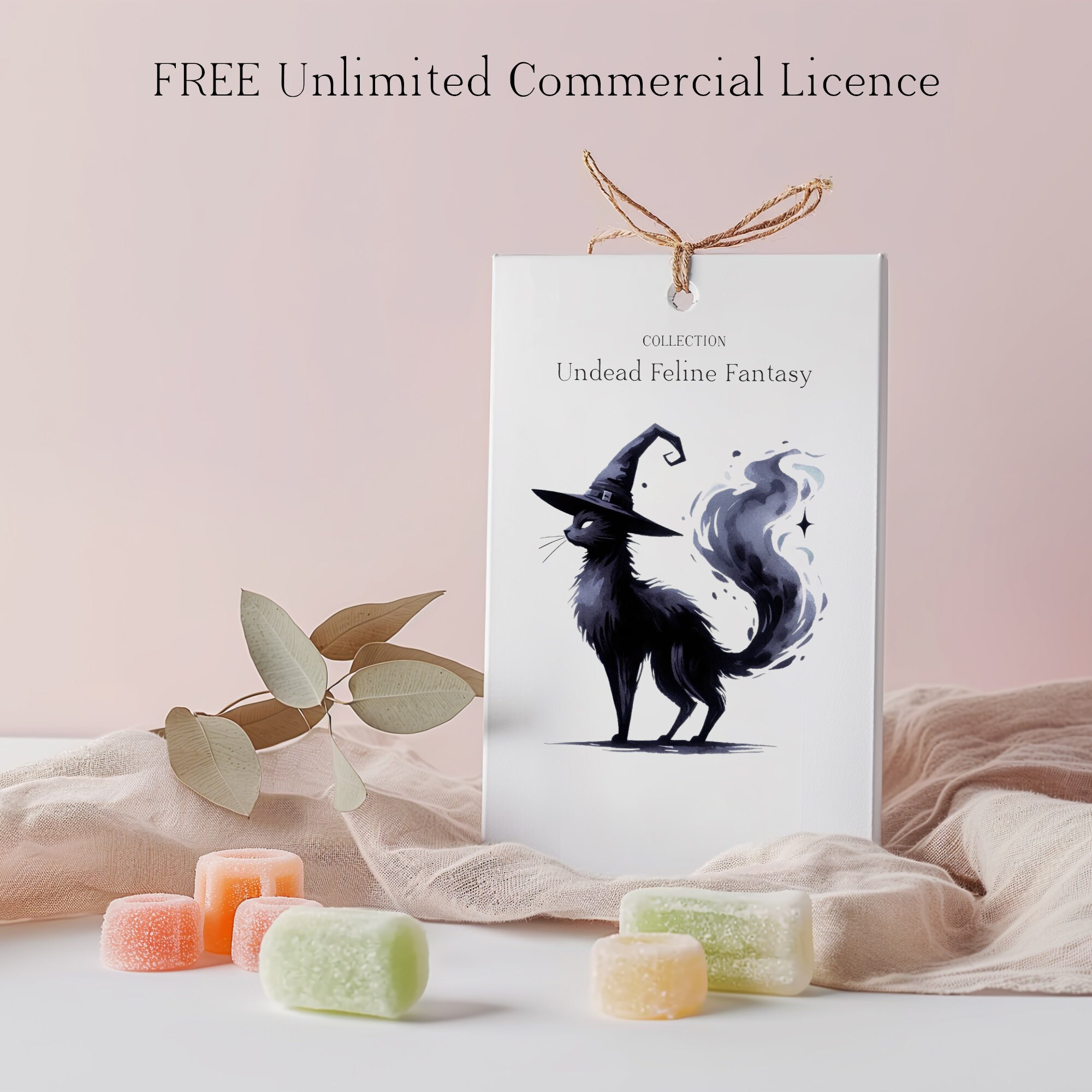 Fantasy Undead Cat Clipart Watercolor Witchcraft Bundle, Mystical Art ...