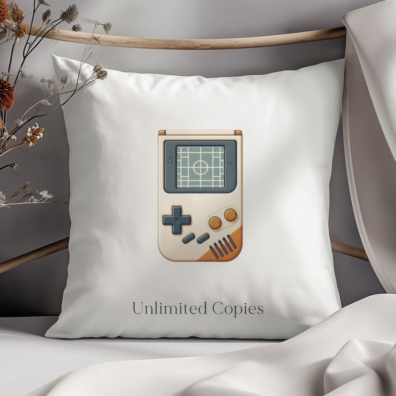 Retro Gaming Controller Watercolor Clipart Bundle 33 Vintage Gamer Pngs ...