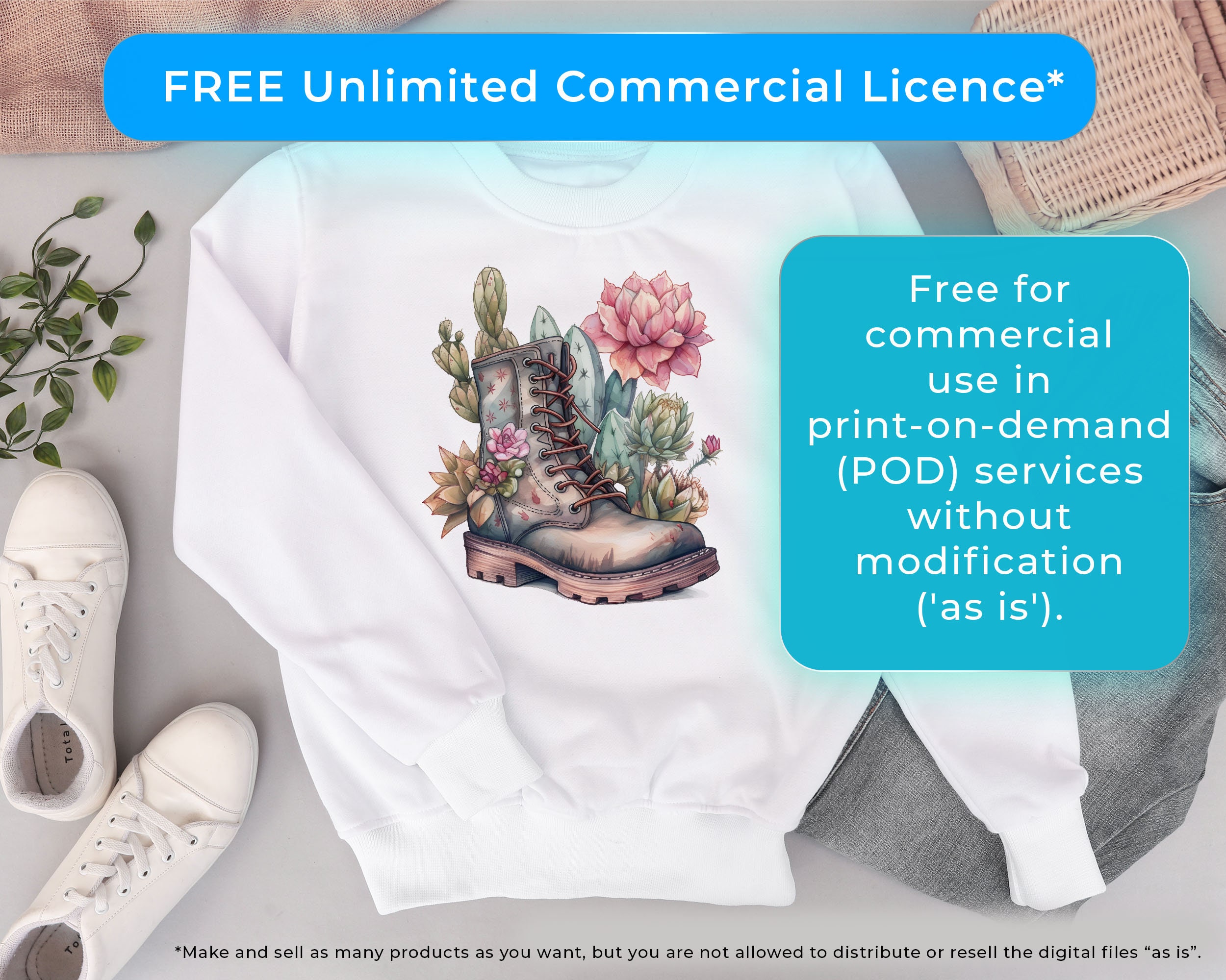 Cute Cactus Boots Clipart Bundle PNG Suitable for - Etsy