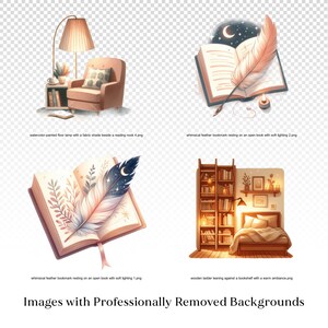 Cozy Reading Corner Clipart Bundle - Watercolor Night Reading ...