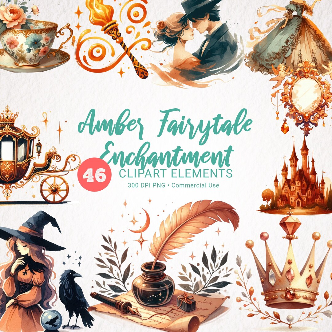 Victorian Rococo Renaissance Watercolor Clipart Bundle - Amber ...